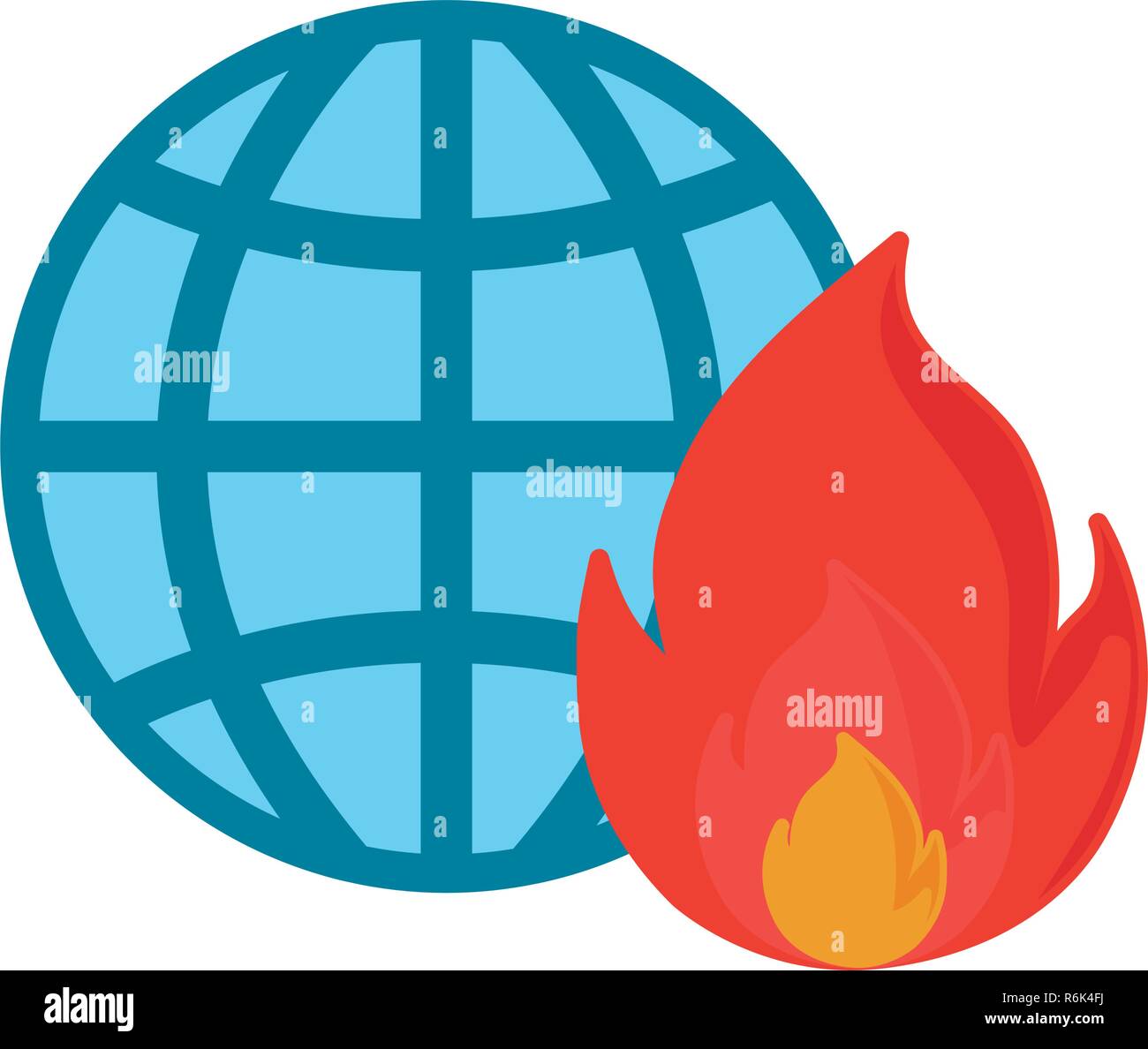 world fire on white background vector illustration Stock Vector Image ...