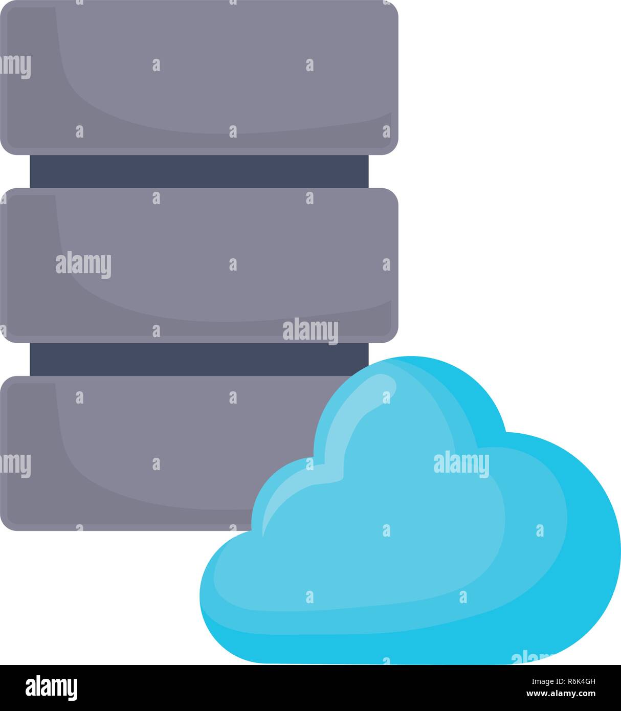 database server cloud storage white background vector illustration ...