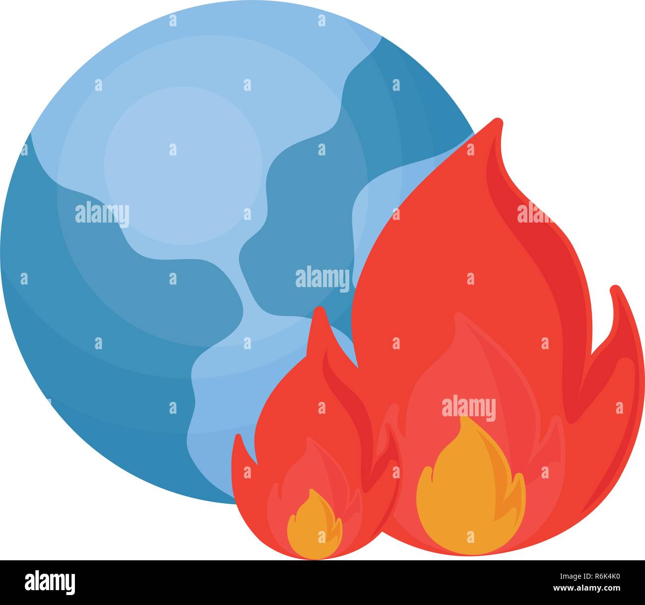 world fire on white background vector illustration Stock Vector Image ...