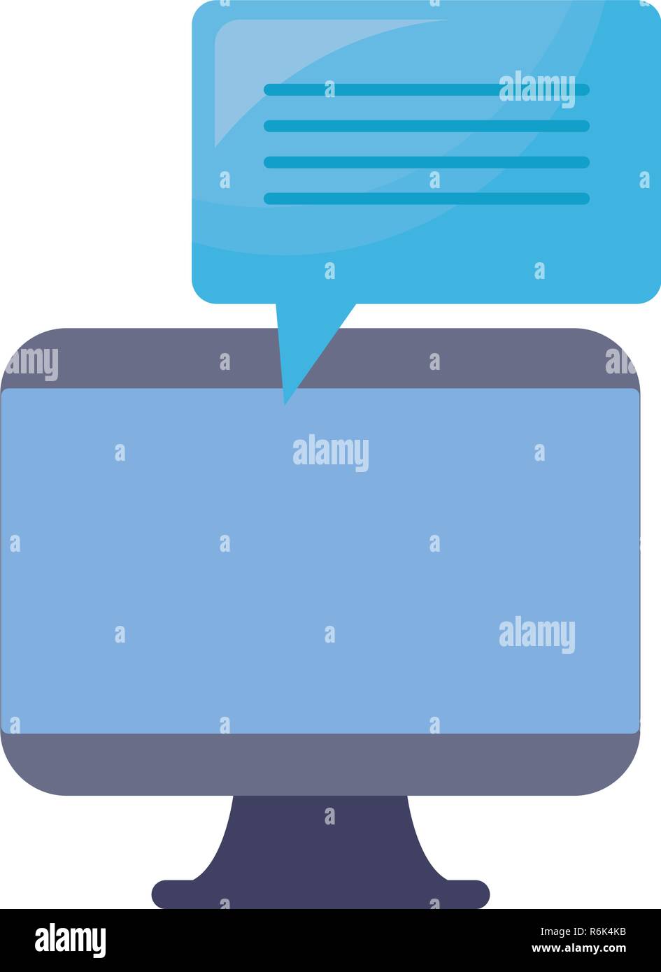 computer speech bubble on white background vector illustration Stock ...