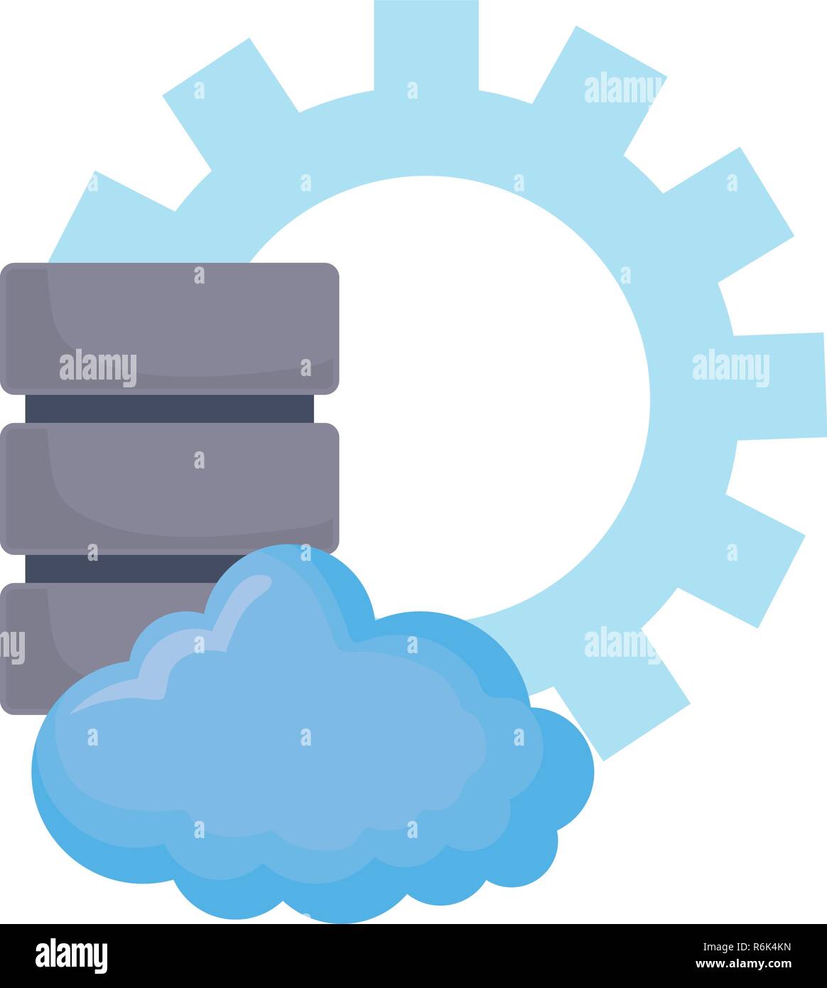 database server cloud storage and gear vector illustration Stock Vector ...