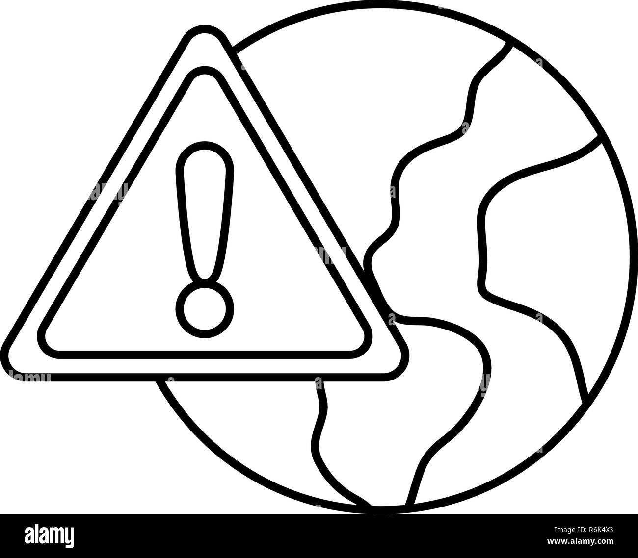 world warning sign on white background vector illustration outline ...