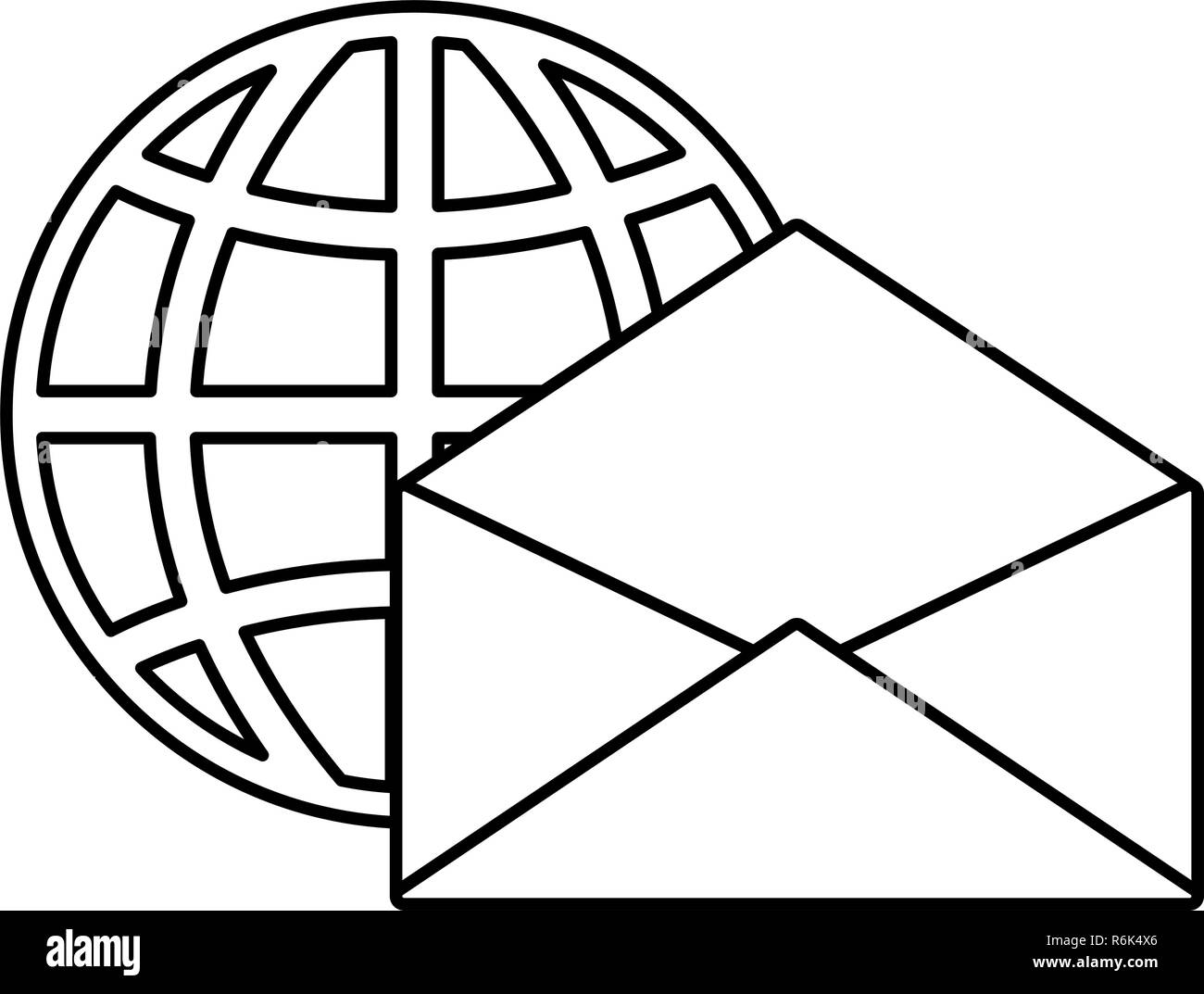 world email on white background vector illustration outline vector ...