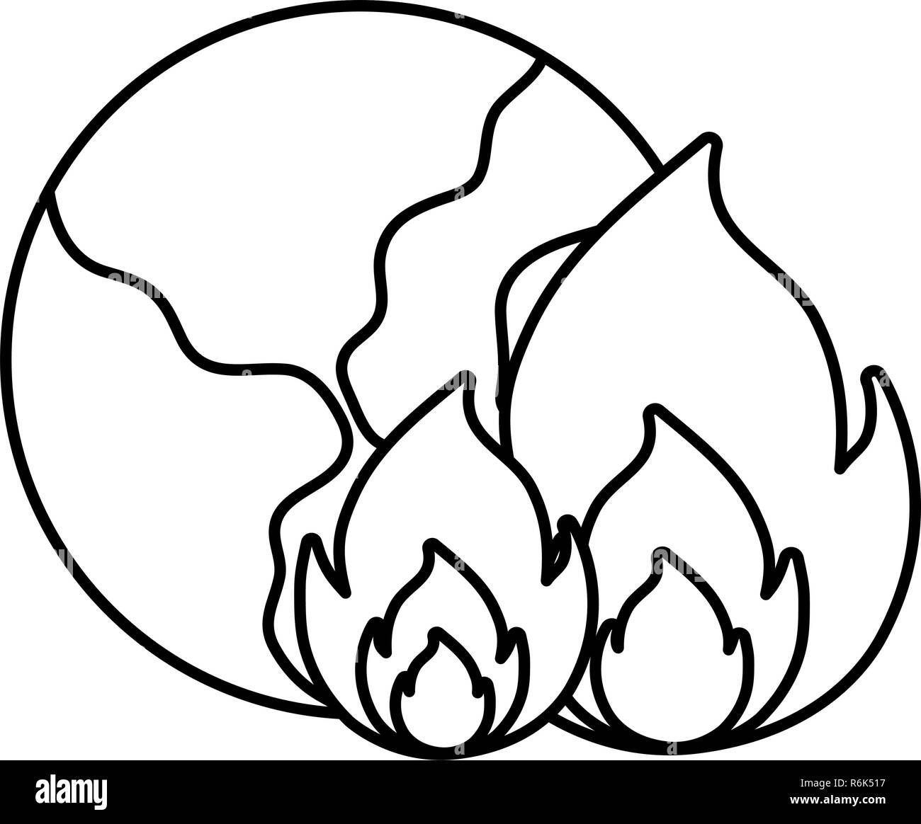 World globe in fire Black and White Stock Photos & Images - Alamy