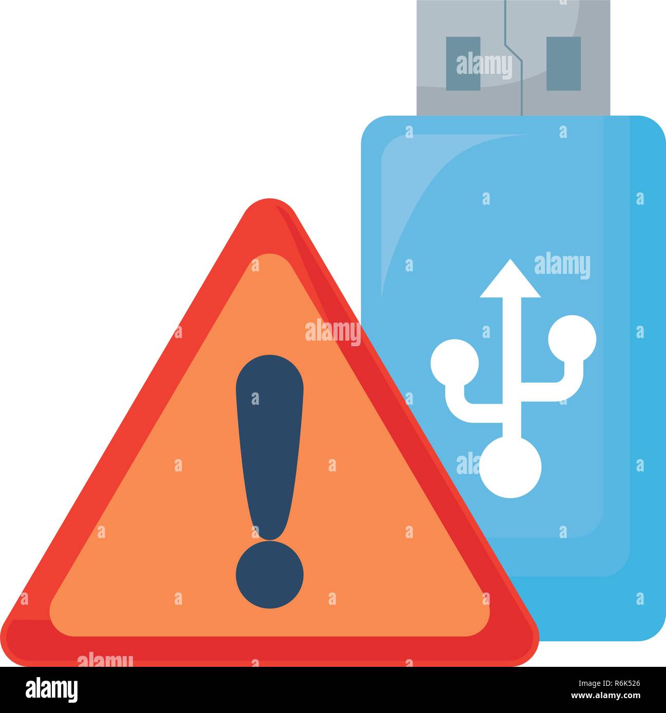 usb warning alert on white background vector illustration Stock Vector ...