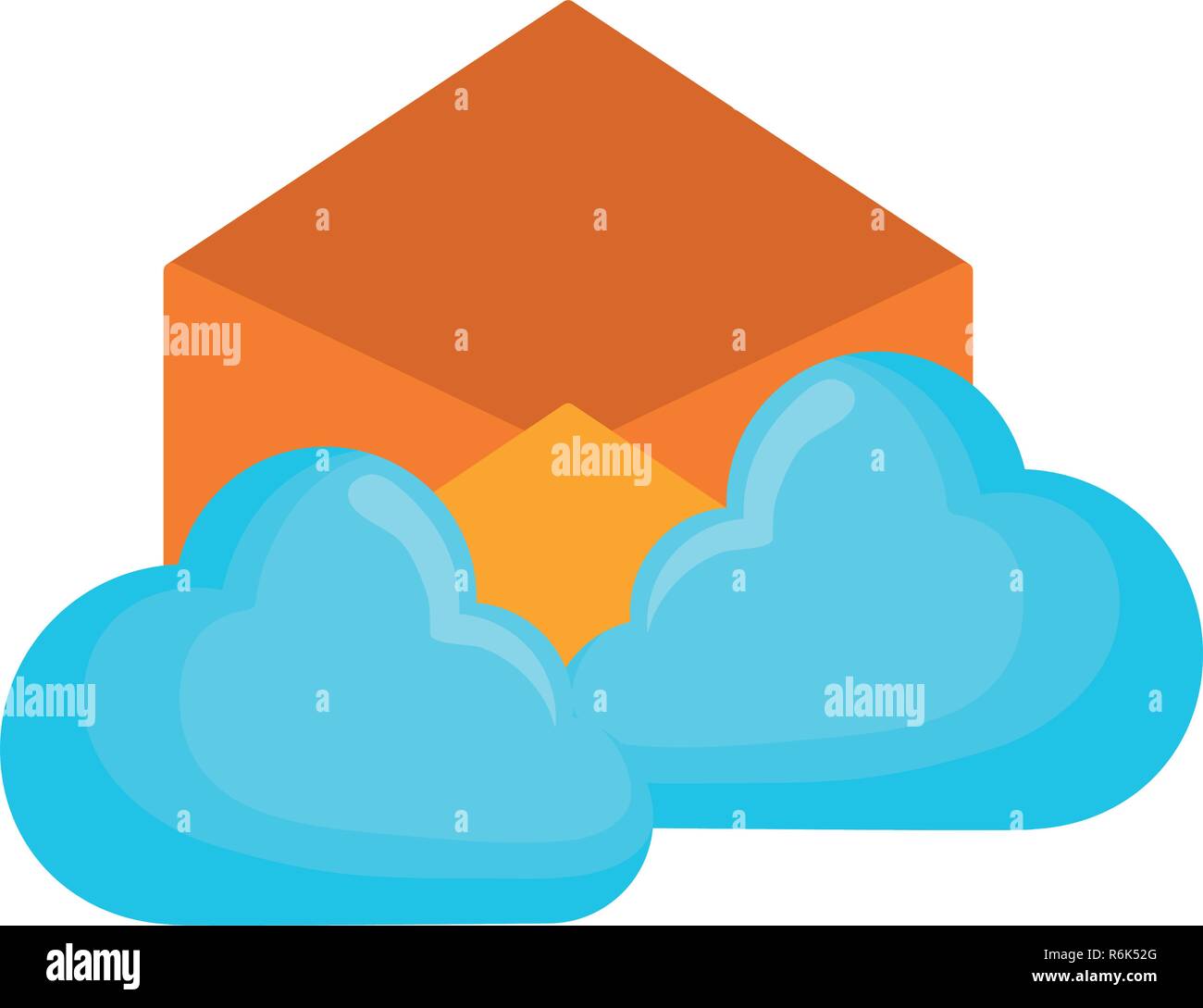 email cloud computing on white background vector illustration Stock ...