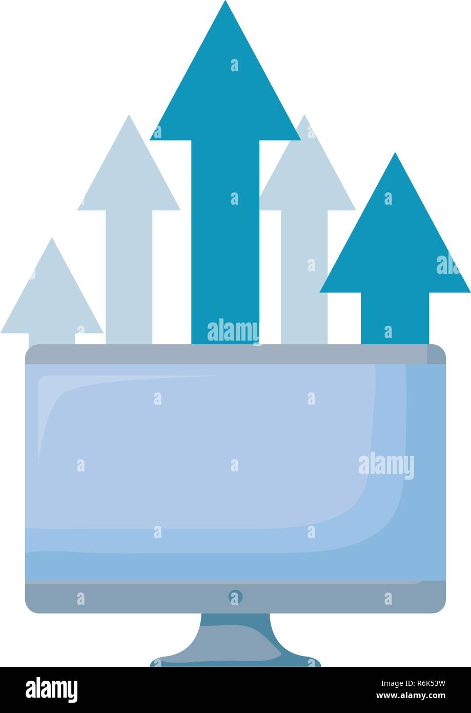 computer growth arrows on white background vector illustration Stock ...