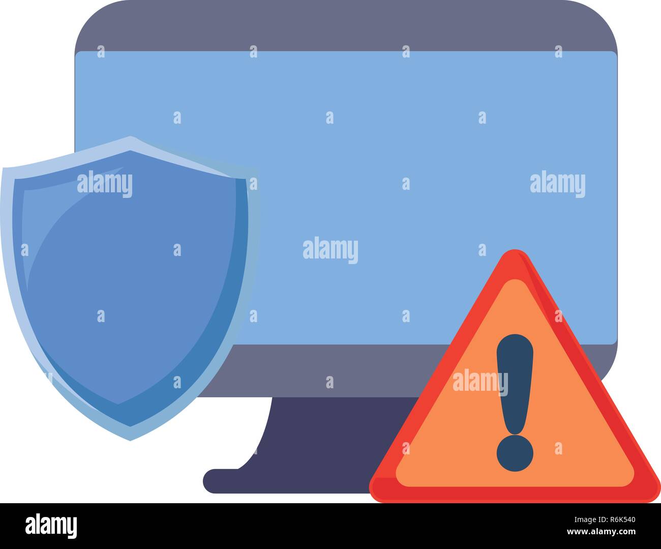 Computer warning shield Stock Vector Images - Alamy