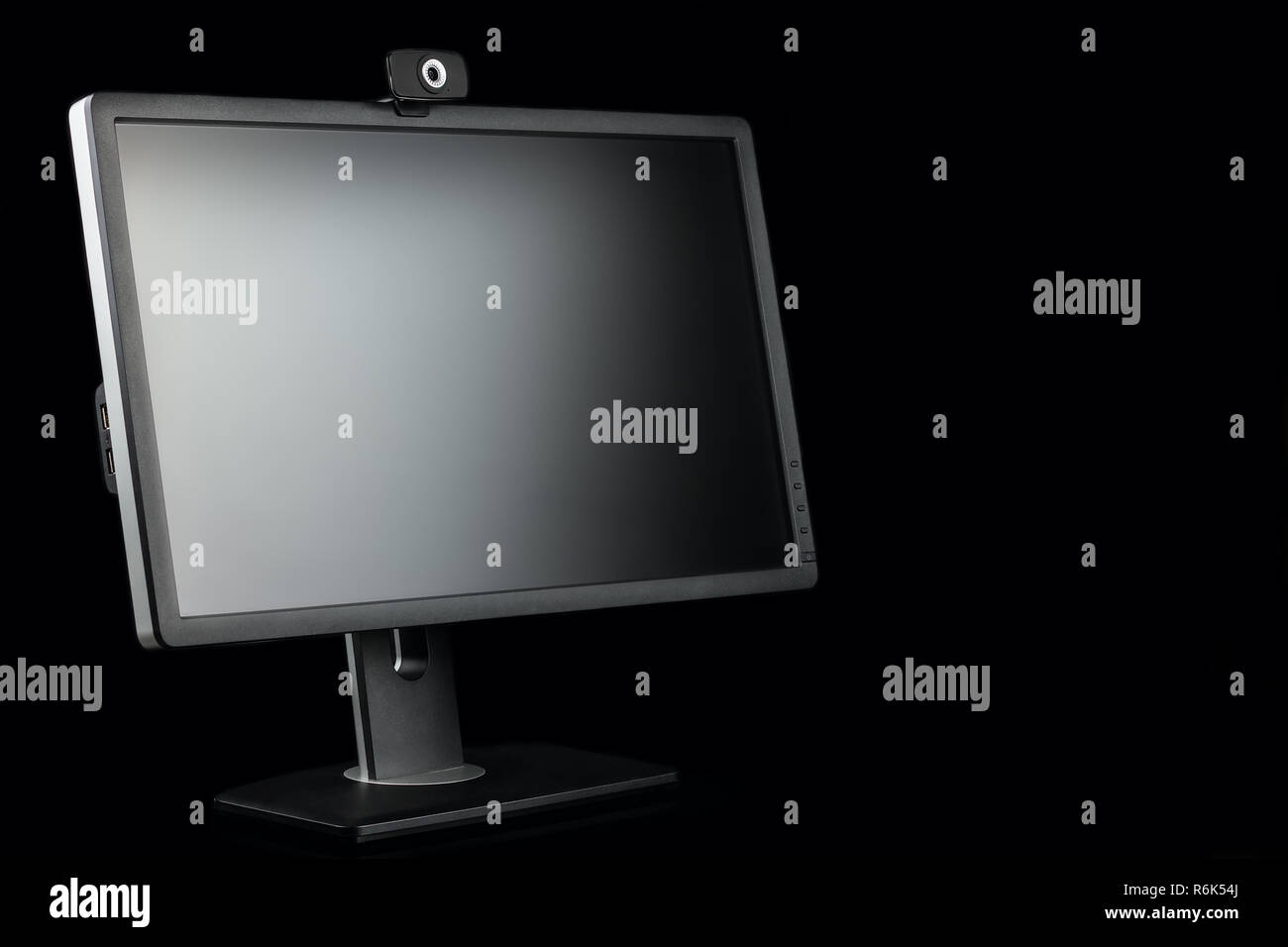 Digital black computer monitor screen and HD web camera Stock Photo - Alamy