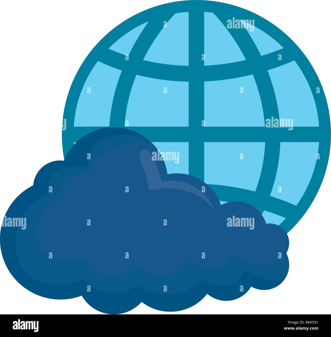 world cloud computing on white background vector illustration Stock ...
