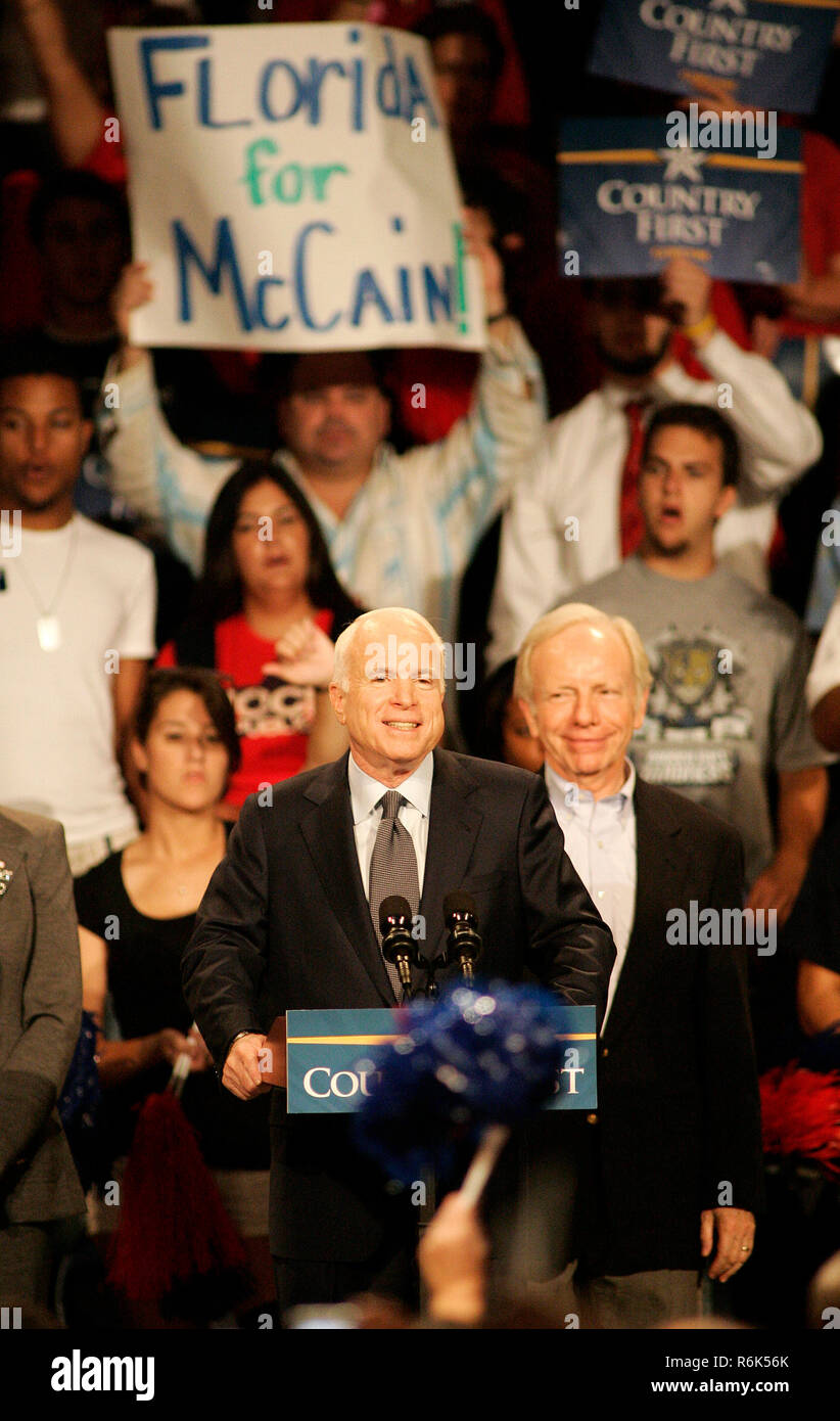Republican presidential candidate Senator John McCain speaks at a rally ...