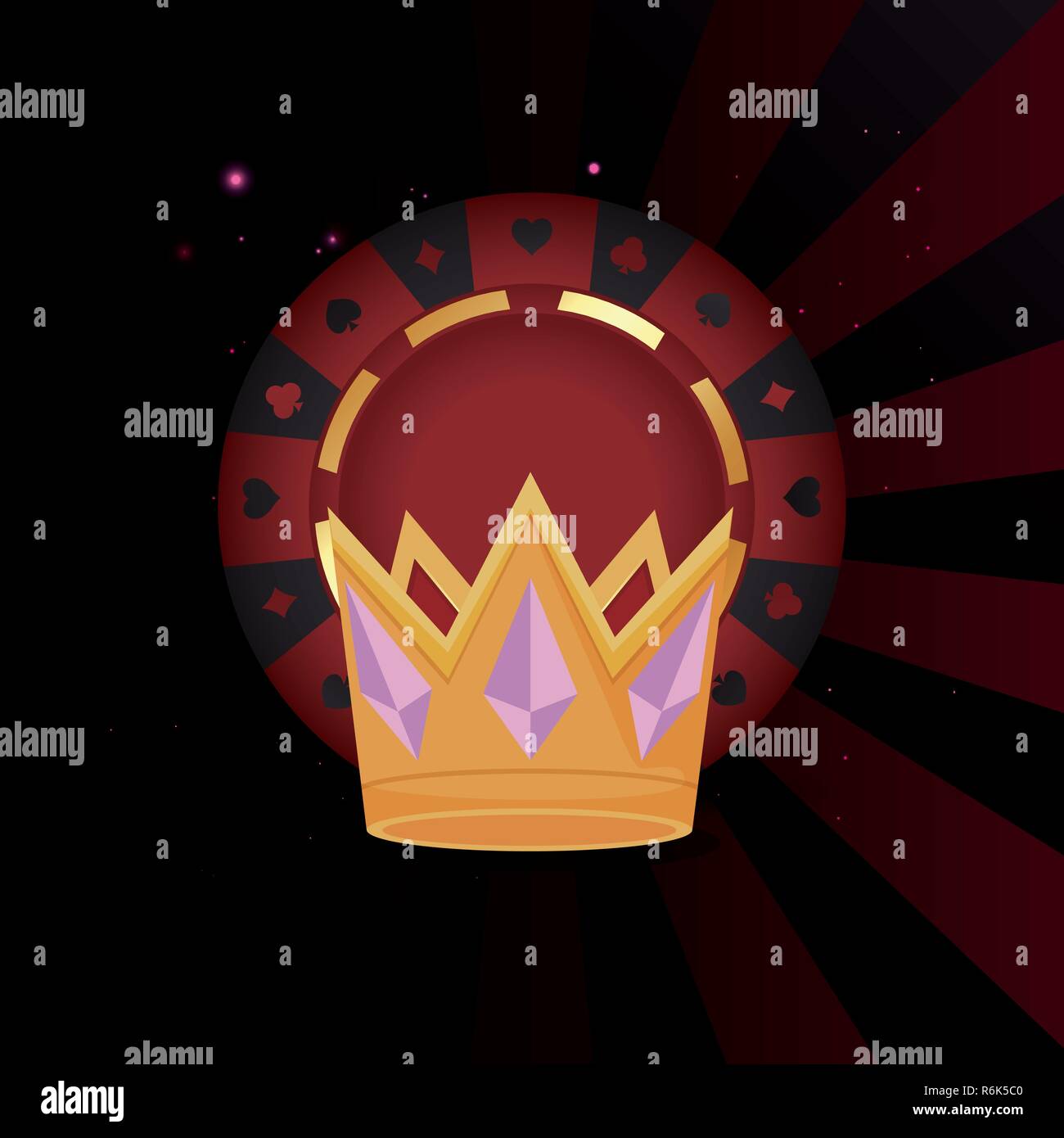 bet chip and crown casino gamble vector illustration Stock Vector Image ...