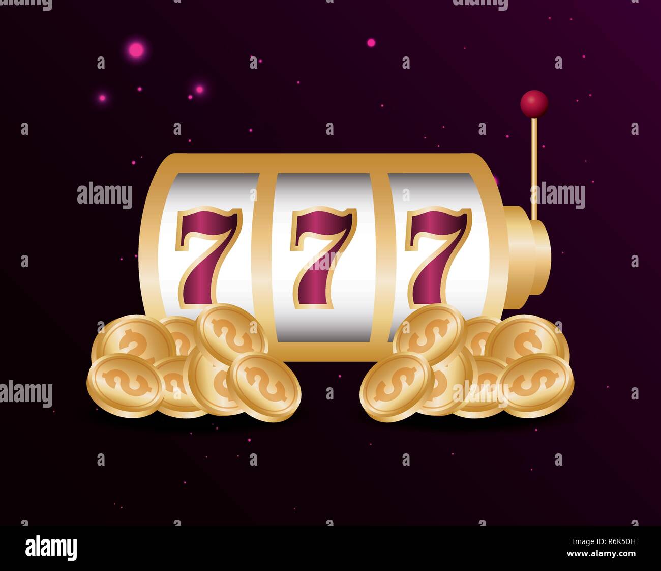 slot machine gold coins money casino gamble vector illustration Stock ...