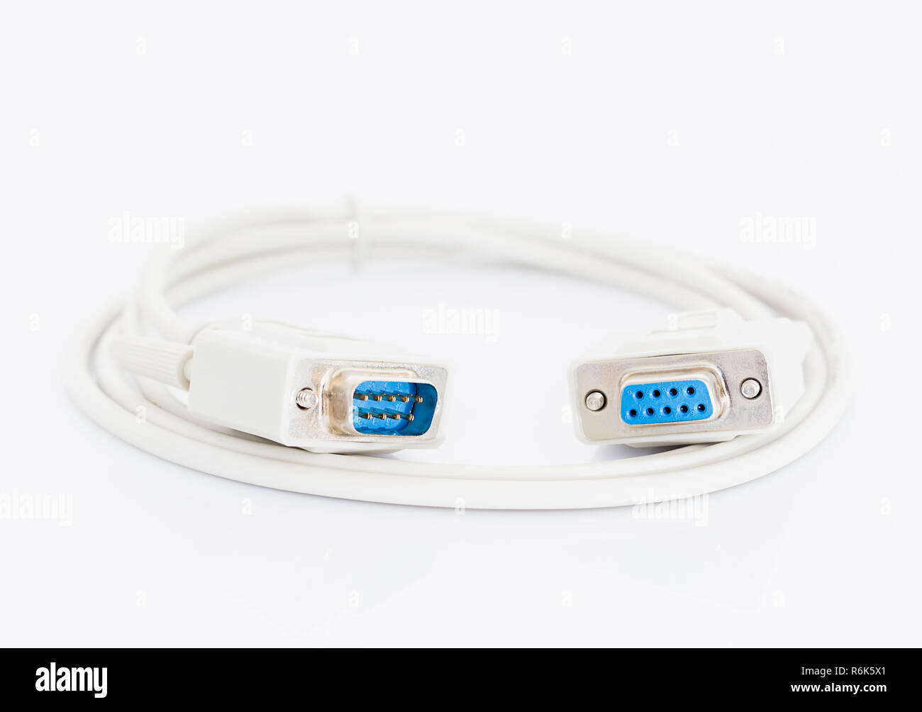 VGA cables connector with white cord Stock Photo - Alamy