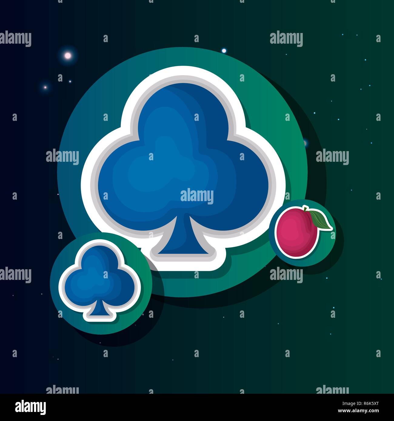 casino gamble club card symbol sticker vector illustration Stock Vector ...