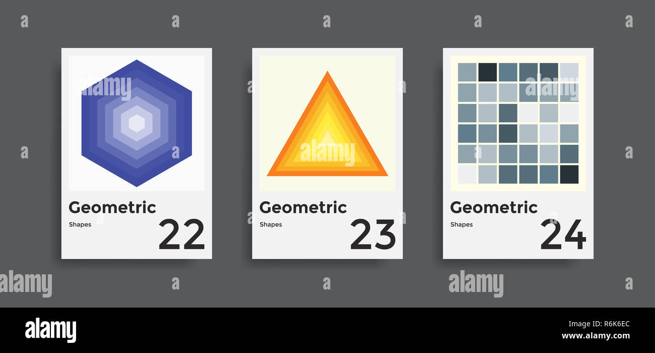 Covers templates collection with graphic geometric shapes Stock Photo ...