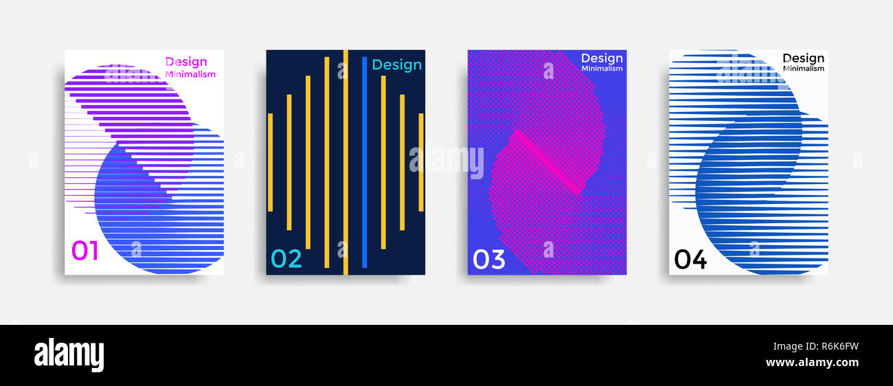 Covers templates collection with graphic geometric shapes Stock Photo ...