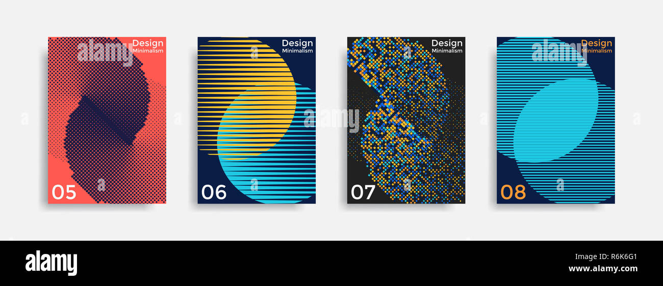 Covers templates collection with graphic geometric shapes Stock Photo ...