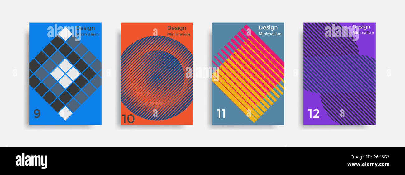 Covers templates collection with graphic geometric shapes Stock Photo ...