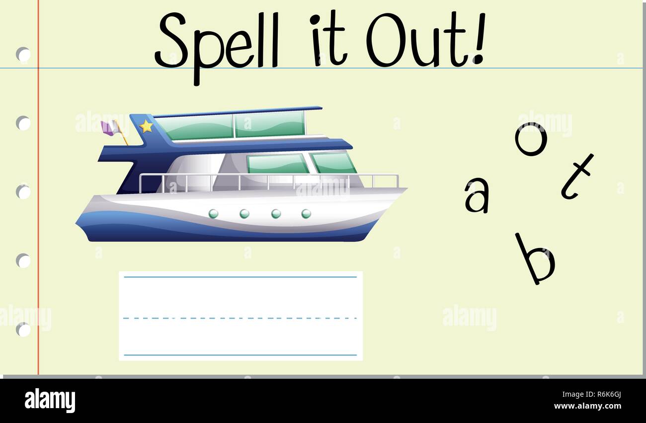 Spell English word boat illustration Stock Vector Image & Art - Alamy