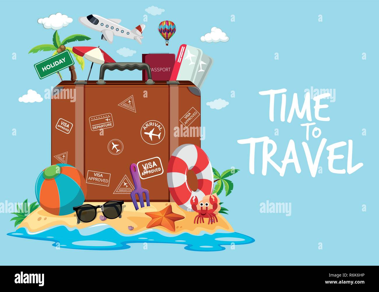 Time to travel template illustration Stock Vector Image & Art - Alamy