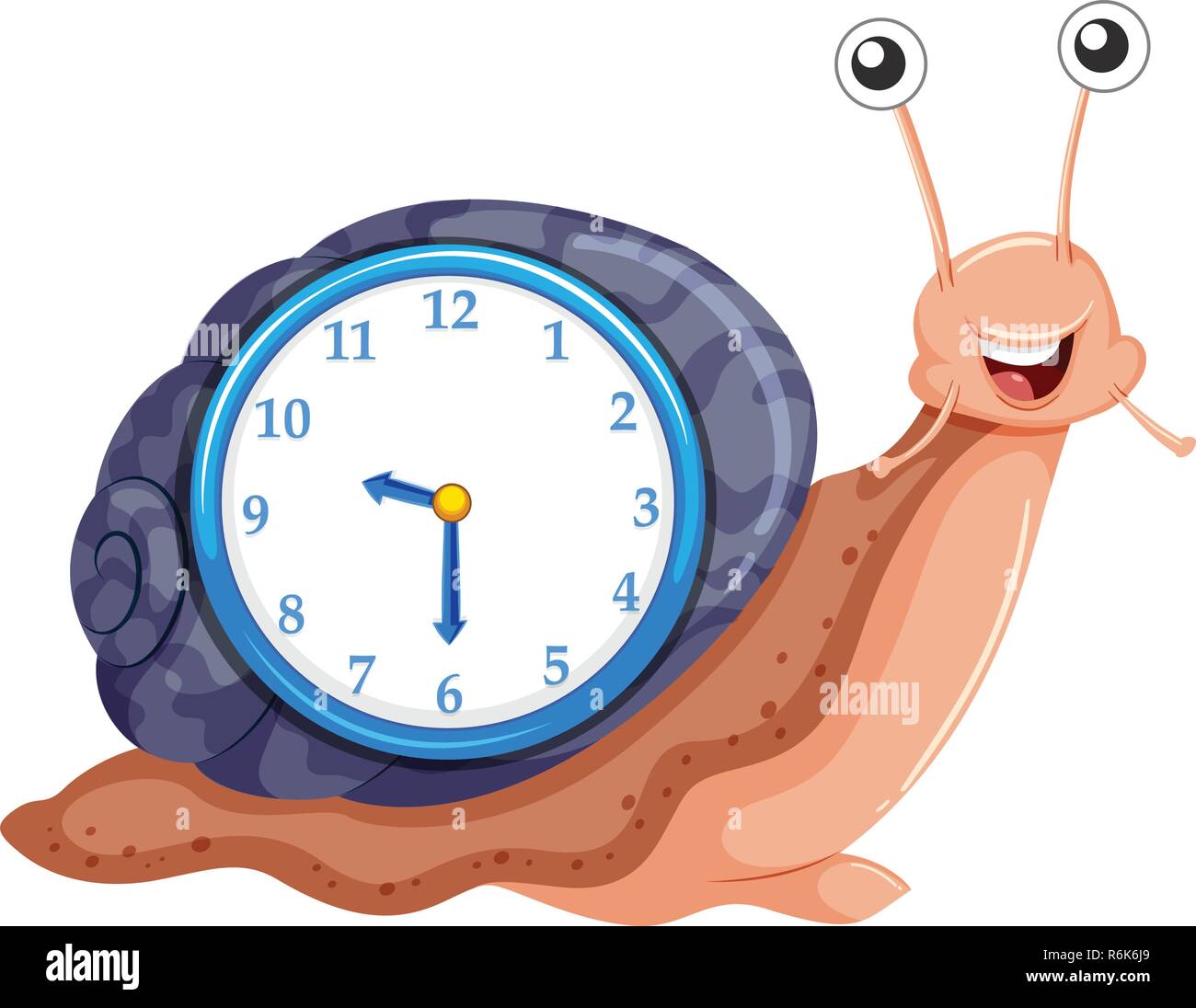 Clock with snail template illustration Stock Vector Image & Art - Alamy