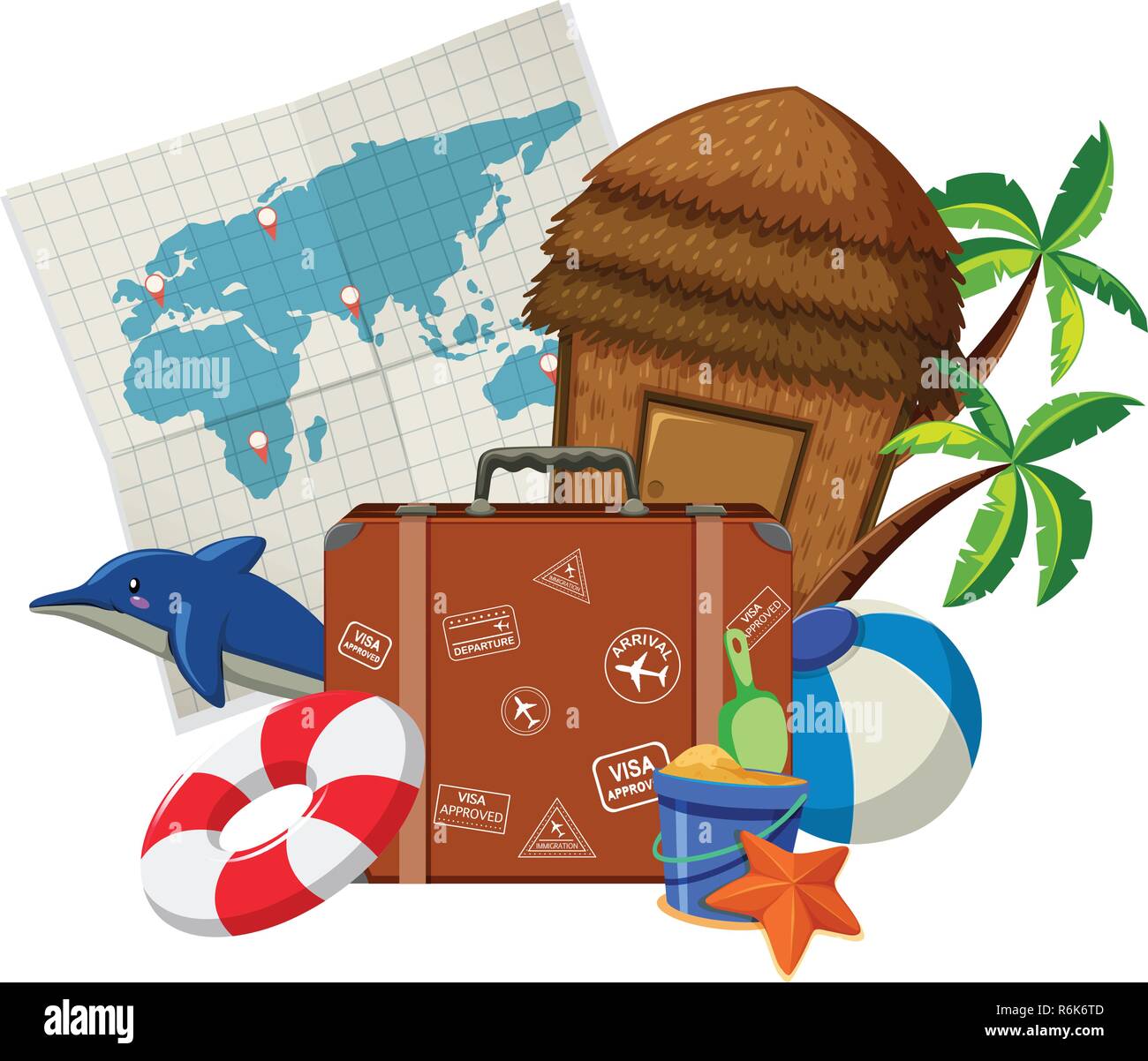 Set of travel element illustration Stock Vector Image & Art - Alamy