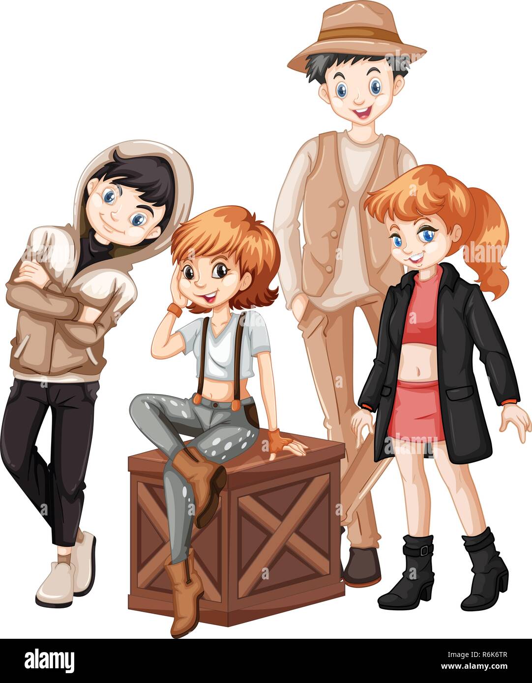 Hipster gang character on white background illustration Stock Vector ...