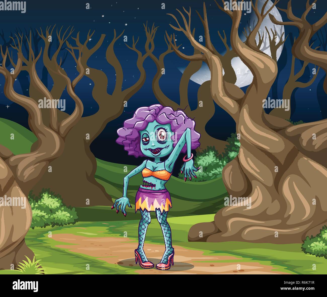 Sexy Zombie Girl Cartoon