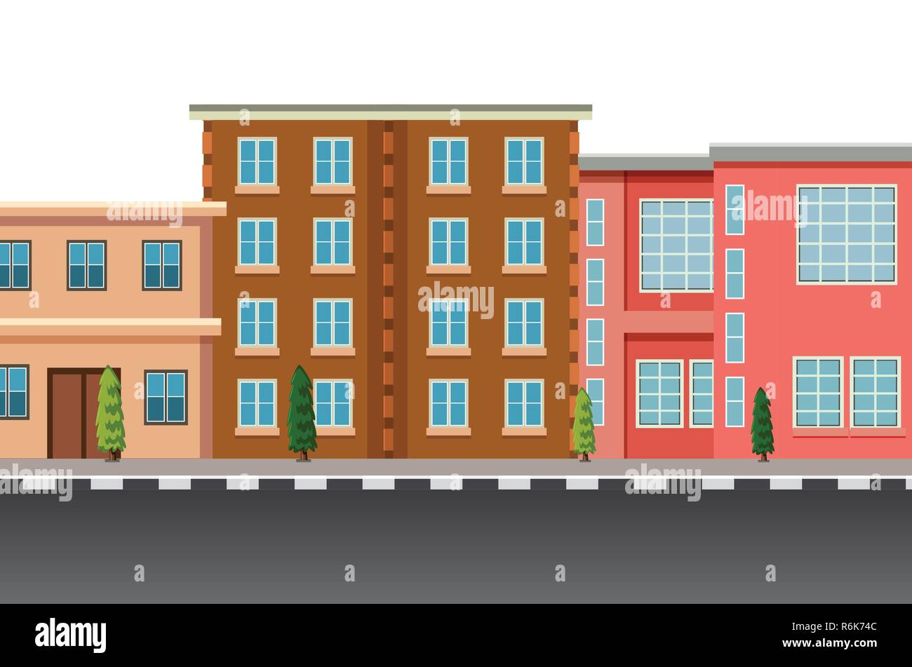 A flat town city landscape illustration Stock Vector Image & Art - Alamy