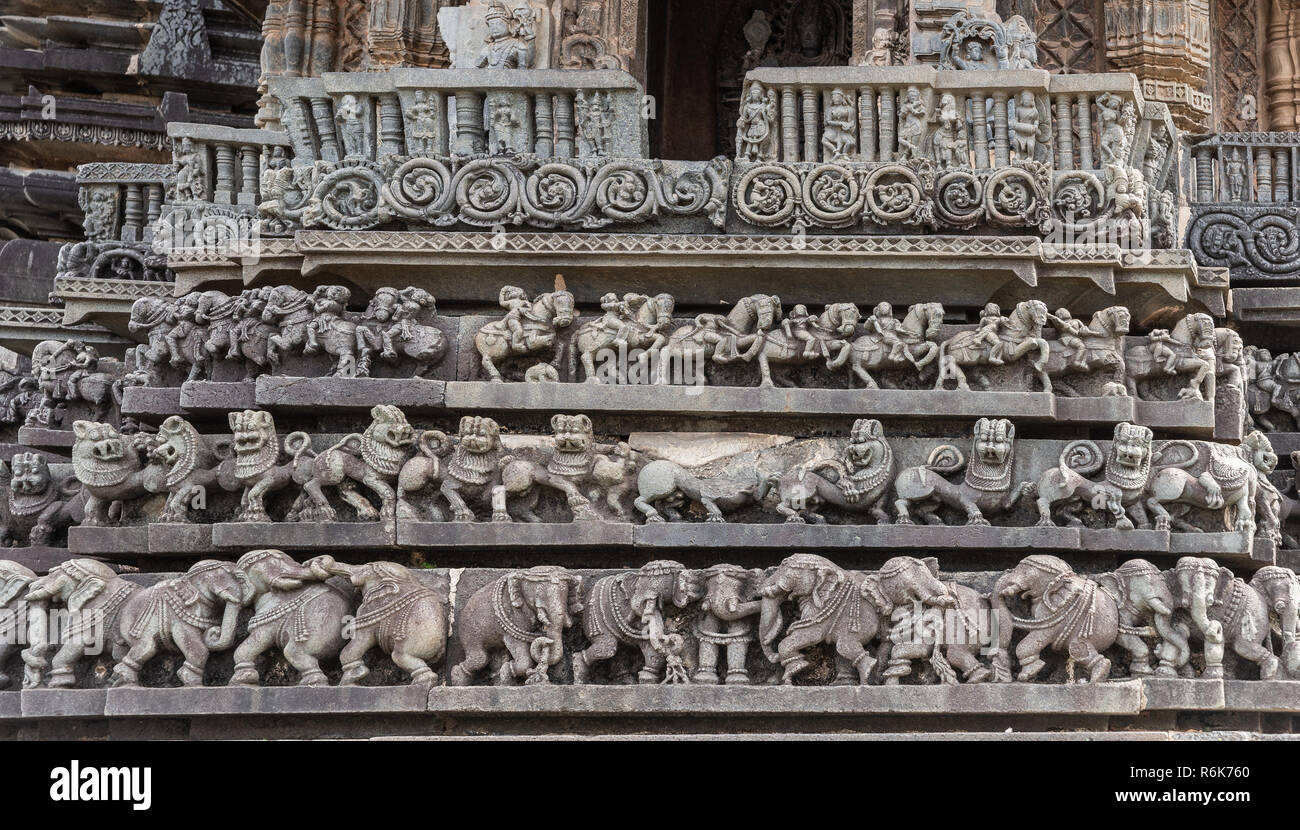 Belur, Karnataka, India - November 2, 2013: Chennakeshava Temple. Gray ...