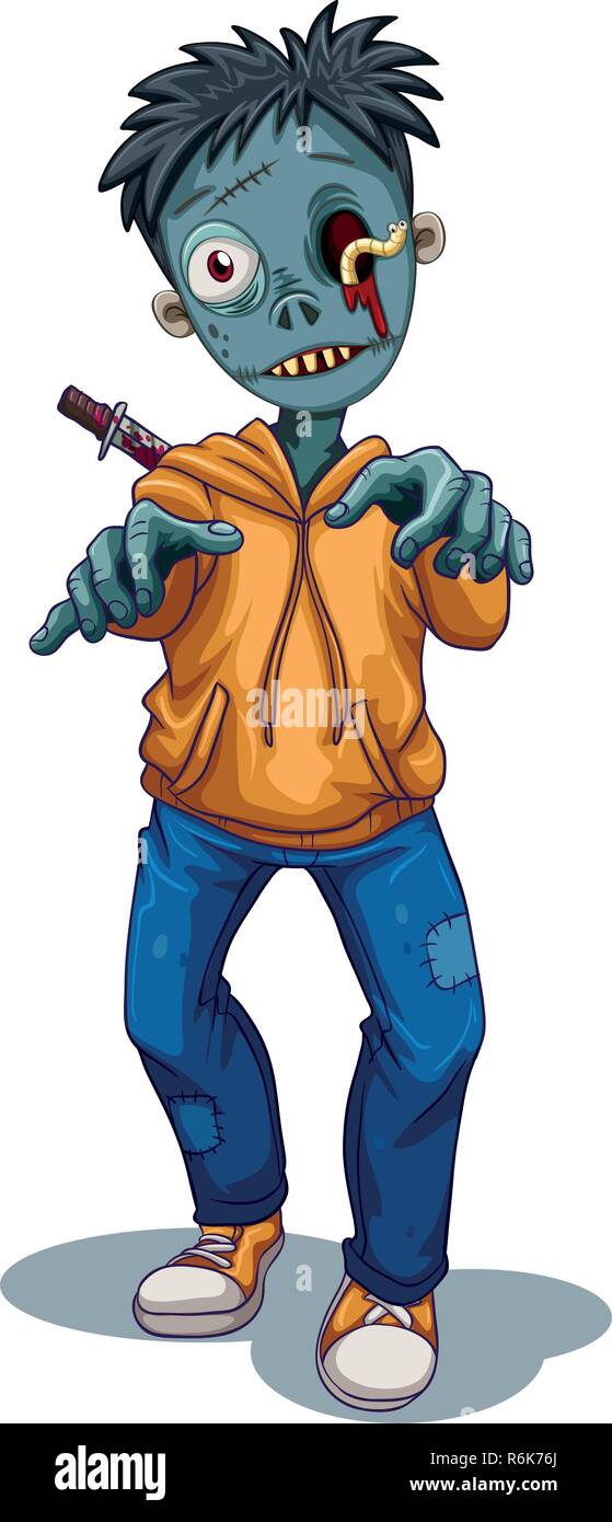 A zombie character on white background illustration Stock Vector Image ...