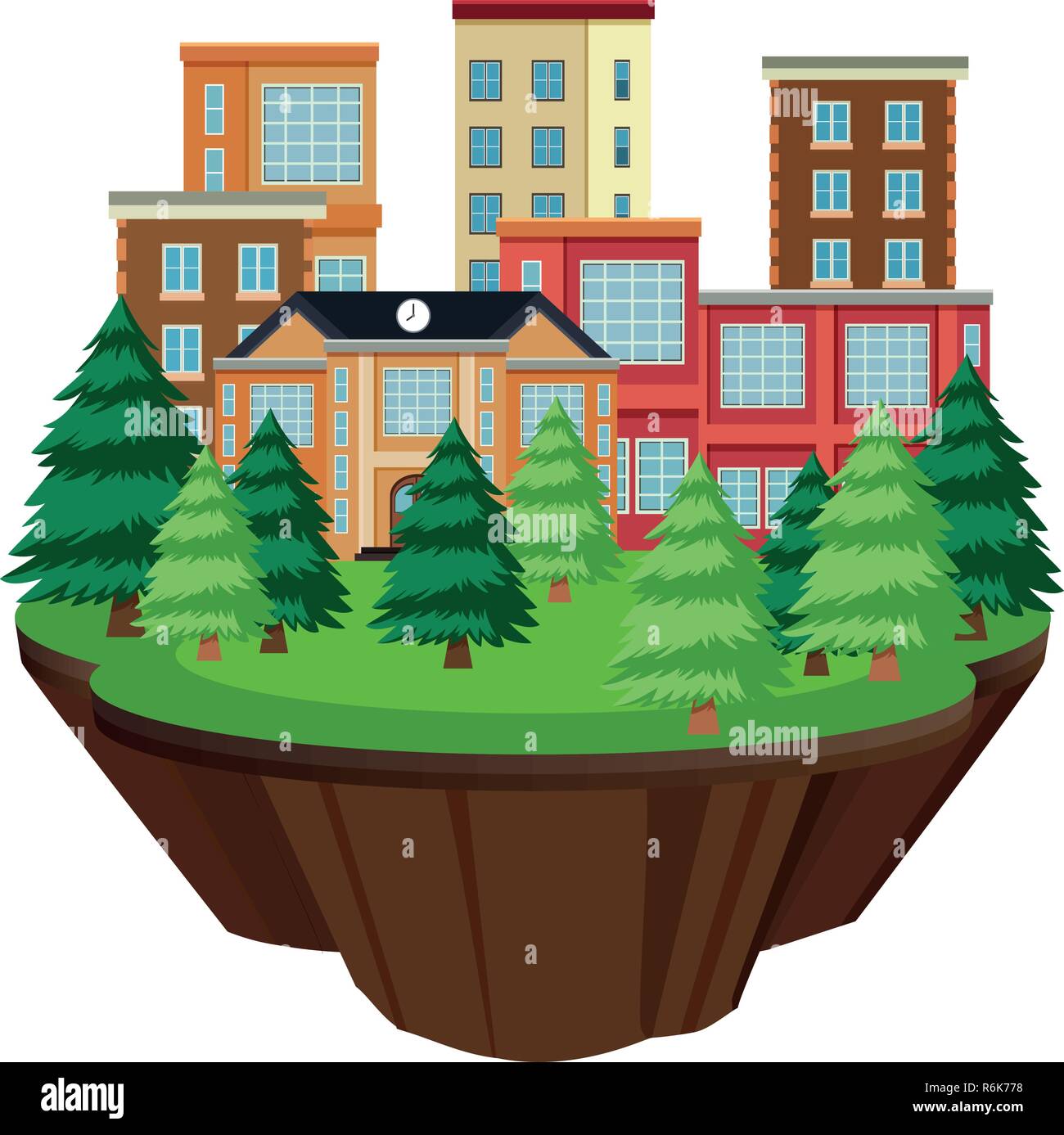 Isolated island urban building illustration Stock Vector Image & Art ...