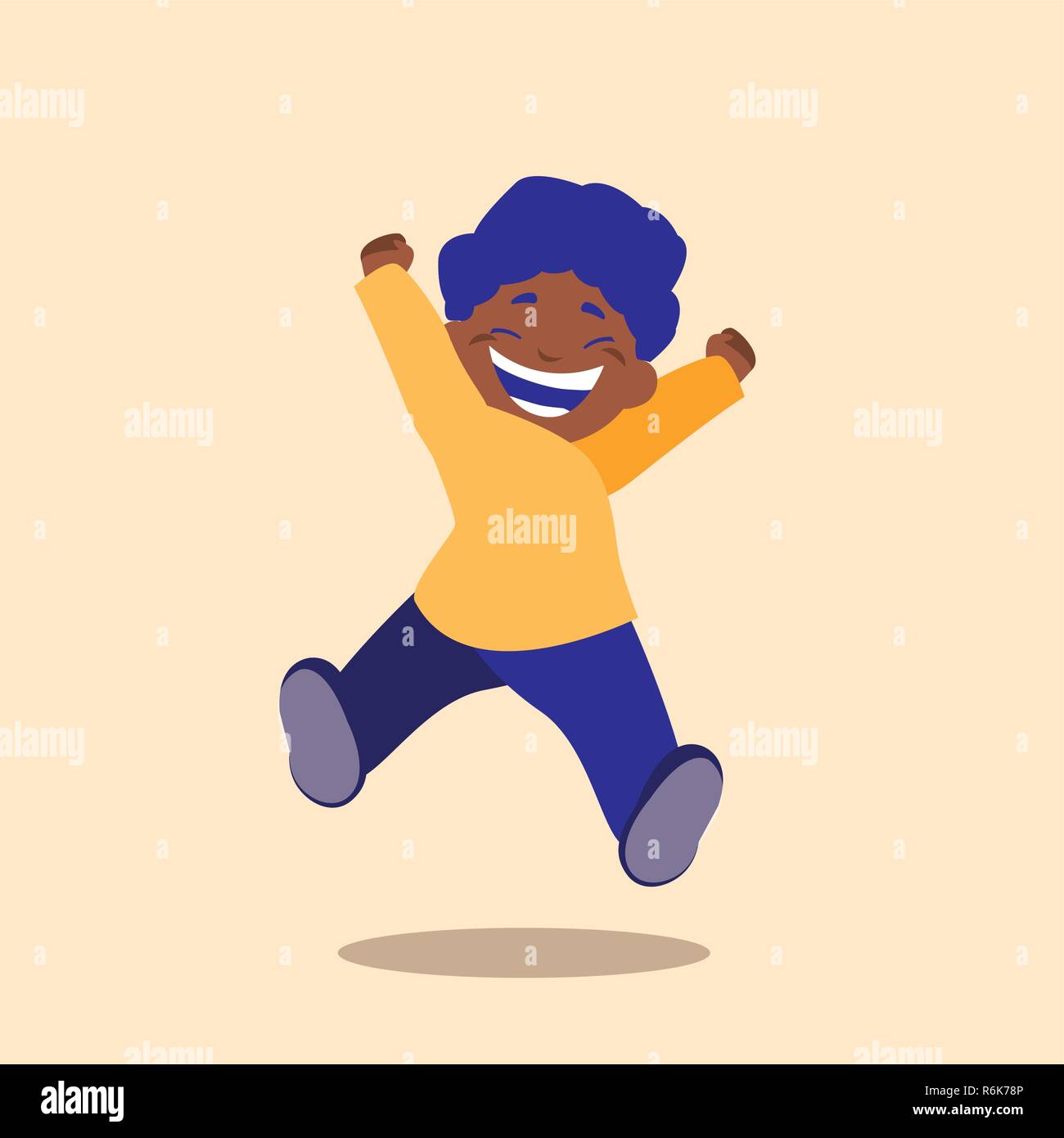 cute little boy jumping avatar character vector illustration design ...