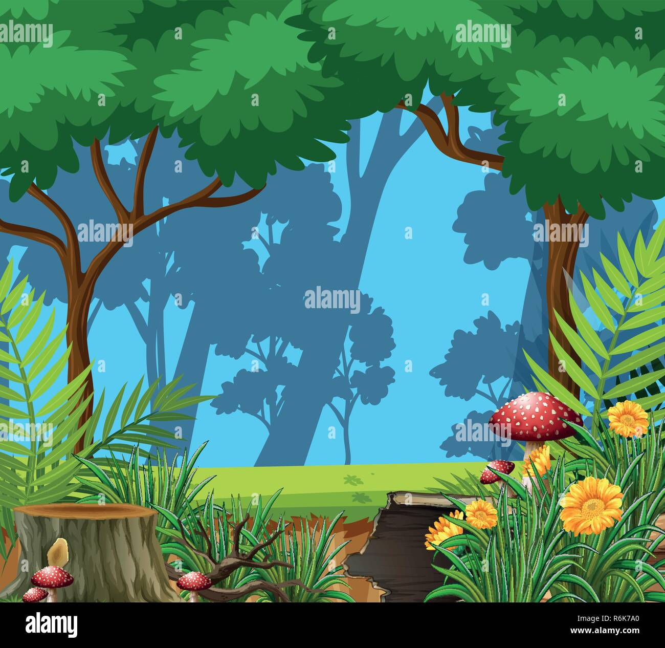 A nature green landscape illustration Stock Vector Image & Art - Alamy