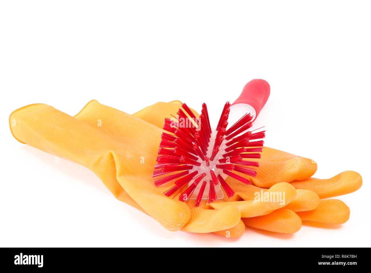 red dishwashing brush Stock Photo - Alamy