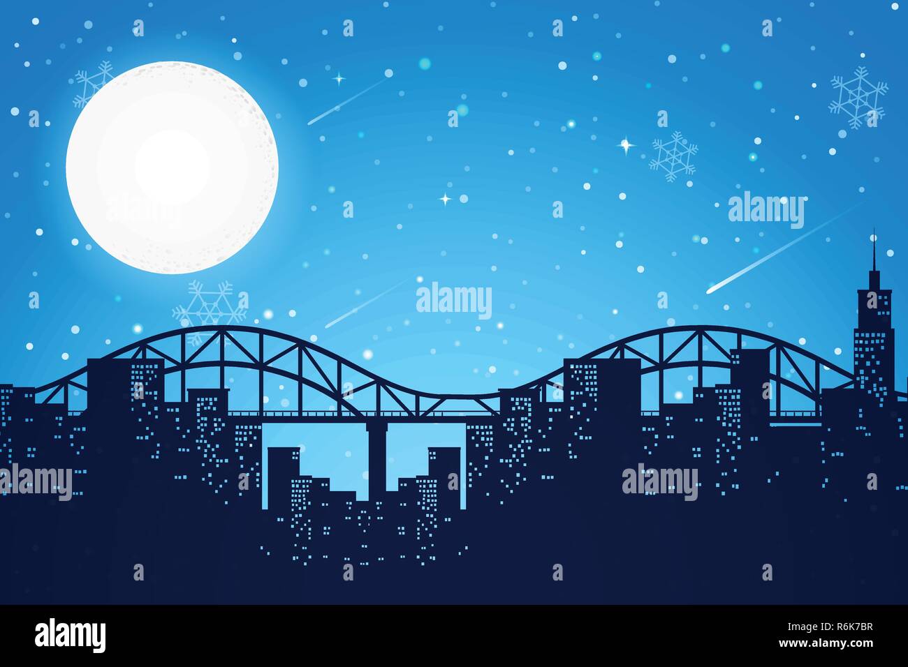 Night time city scene illustration Stock Vector Image & Art - Alamy