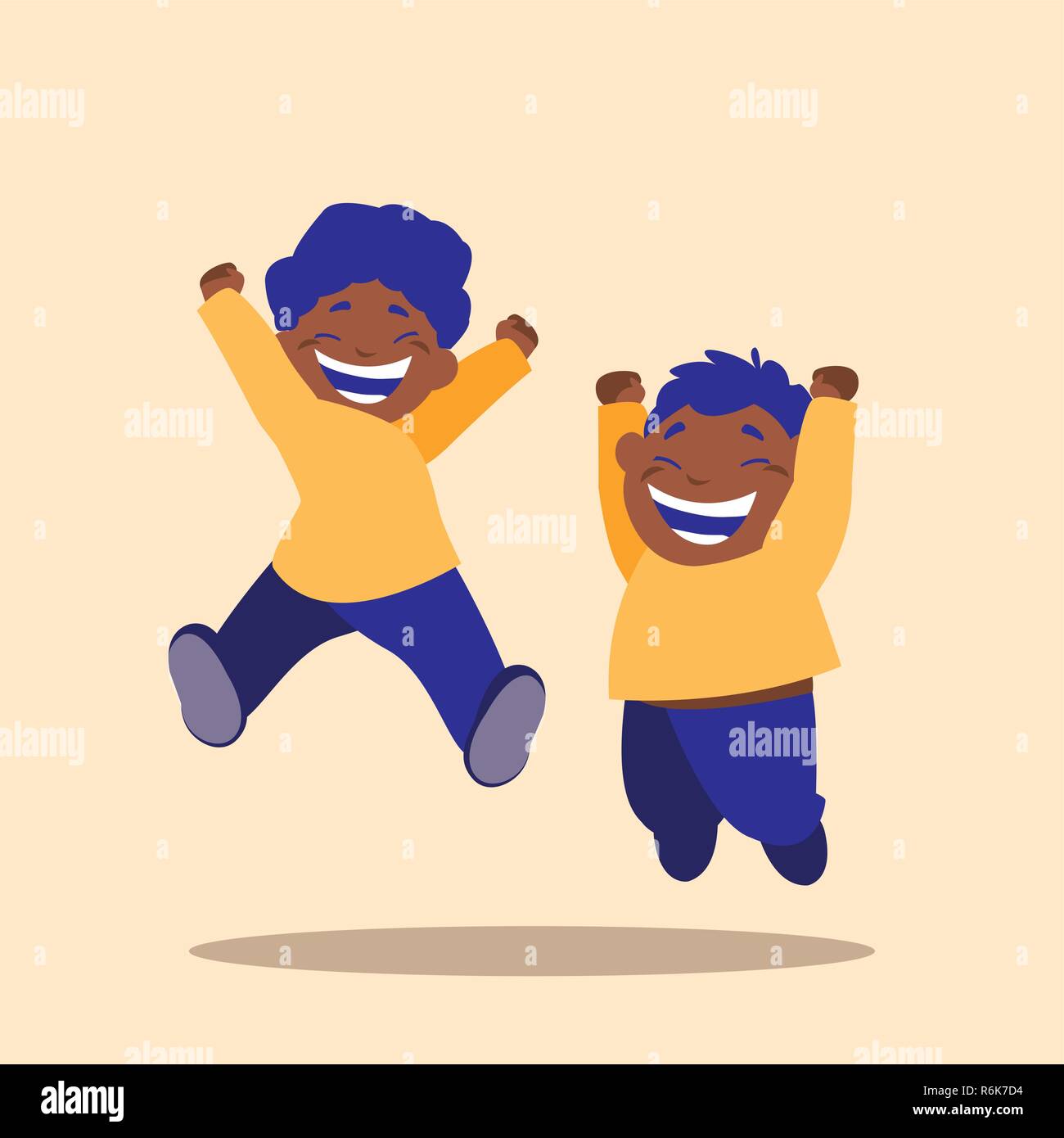 cute little children jumping avatar character vector illustration ...