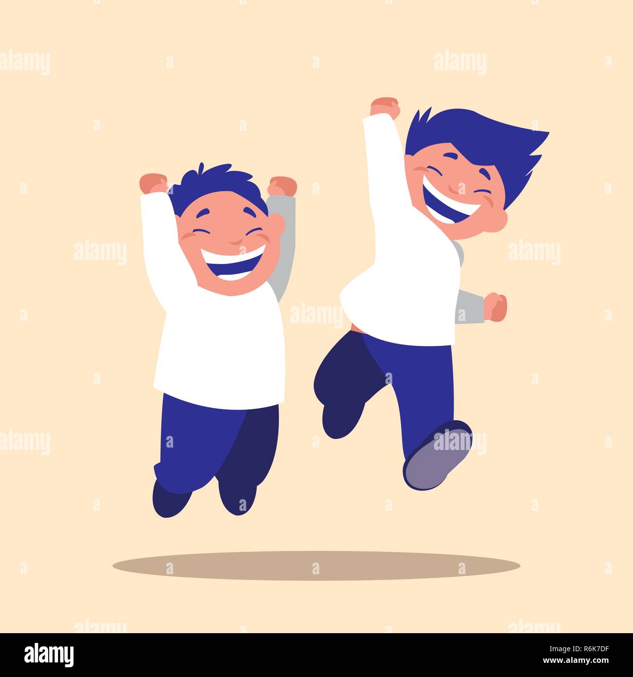 cute little children jumping avatar character vector illustration ...