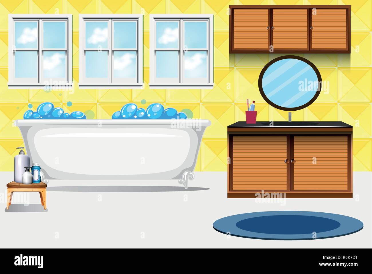 A bathroom interior background illustration Stock Vector Image & Art ...