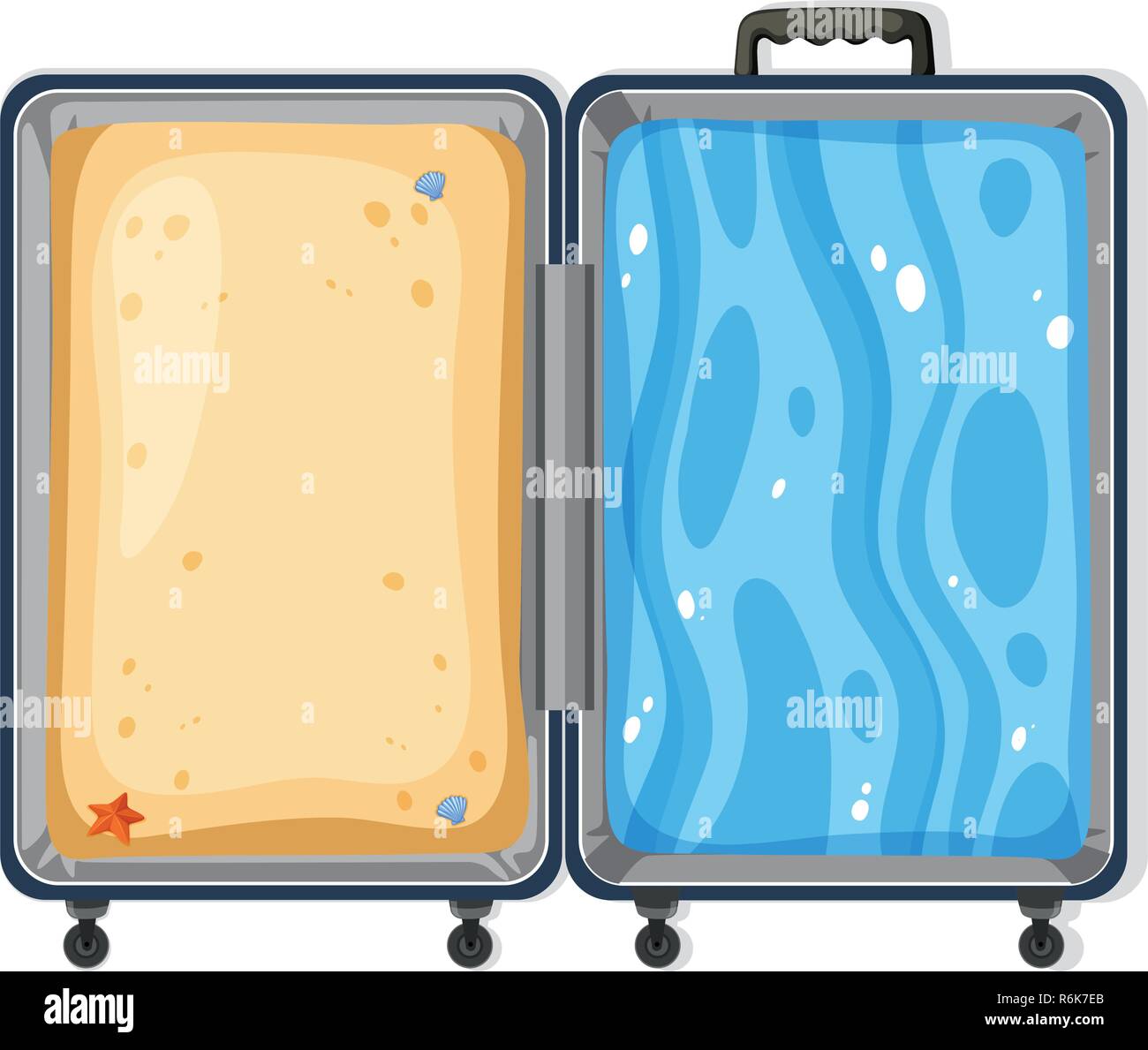 Sand and surf suitcase concept illustration Stock Vector Image & Art ...