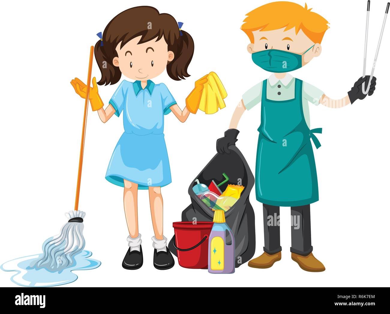 Cleaning staff Stock Vector Images - Alamy