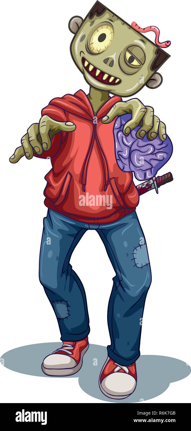 A zombie character on white background illustration Stock Vector Image ...