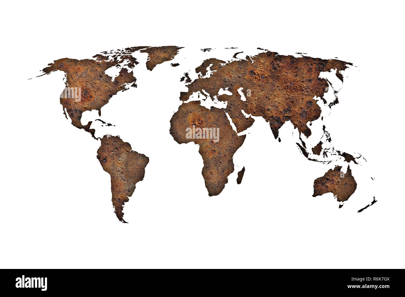 world map on rusted metal Stock Photo - Alamy