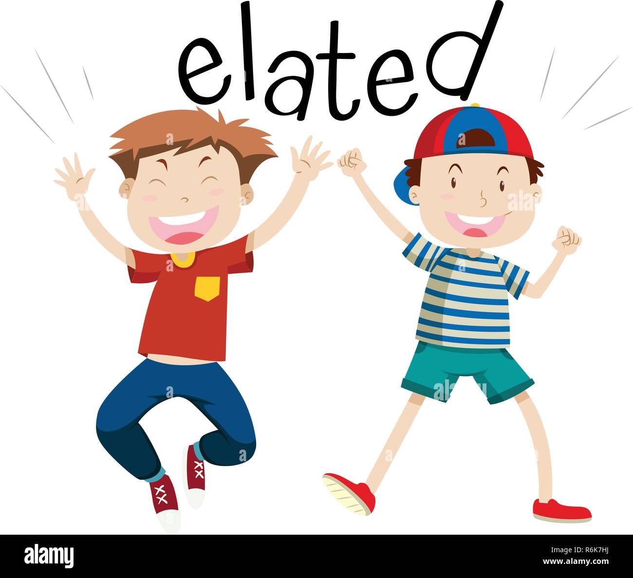 English vocabulary word elated illustration Stock Vector Image & Art ...