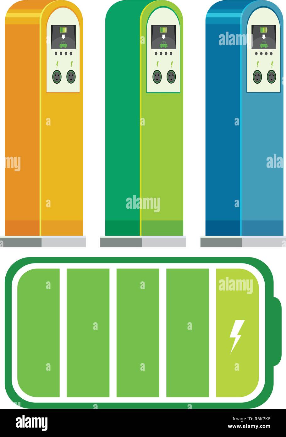 Electric car charging stations concept illustration Stock Vector Image ...