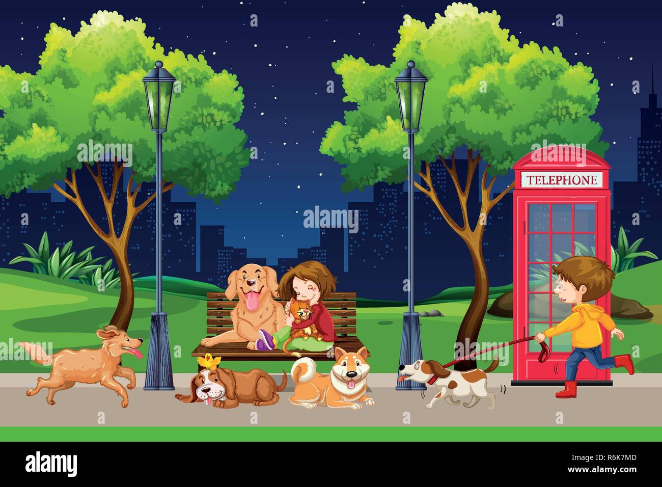 Green love in park Stock Vector Images - Alamy