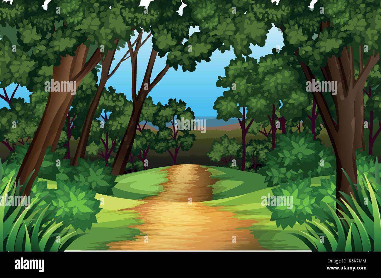 A nature road landscape illustration Stock Vector Image & Art - Alamy