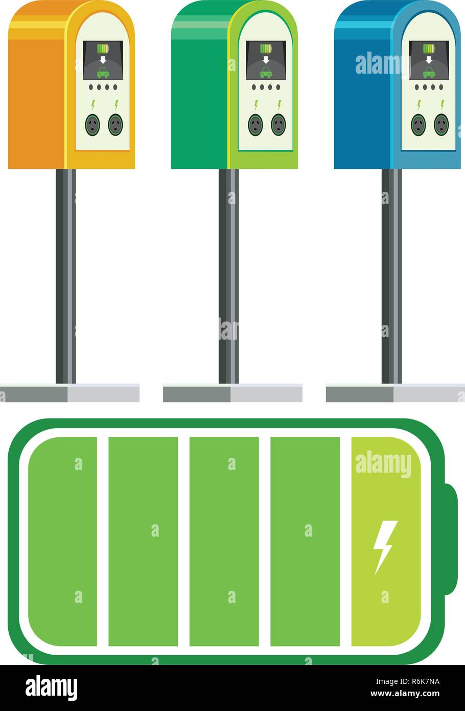 Electric car charger battery illustration Stock Vector Image & Art - Alamy
