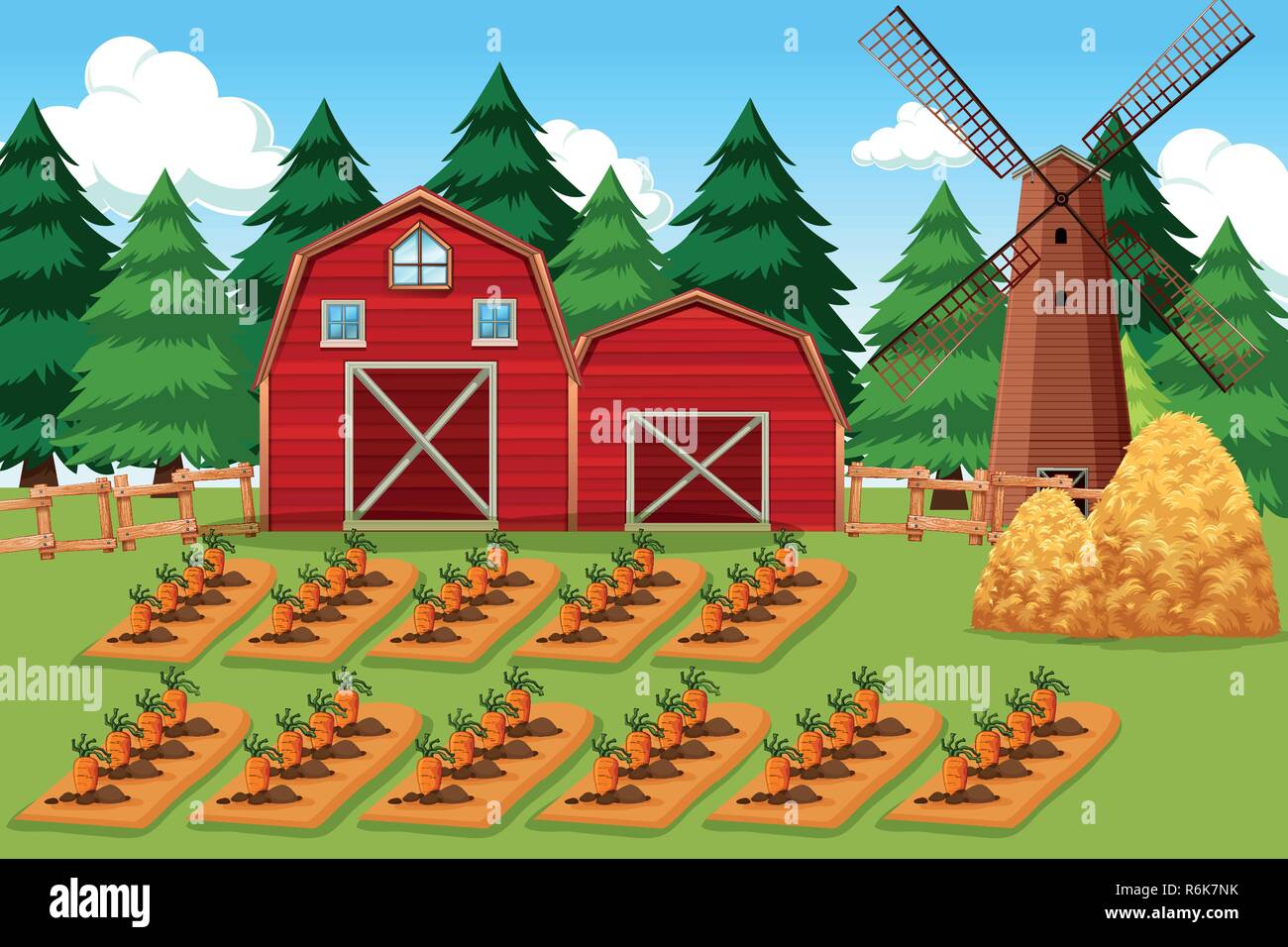 farm scene with carrots illustration Stock Vector Image & Art - Alamy